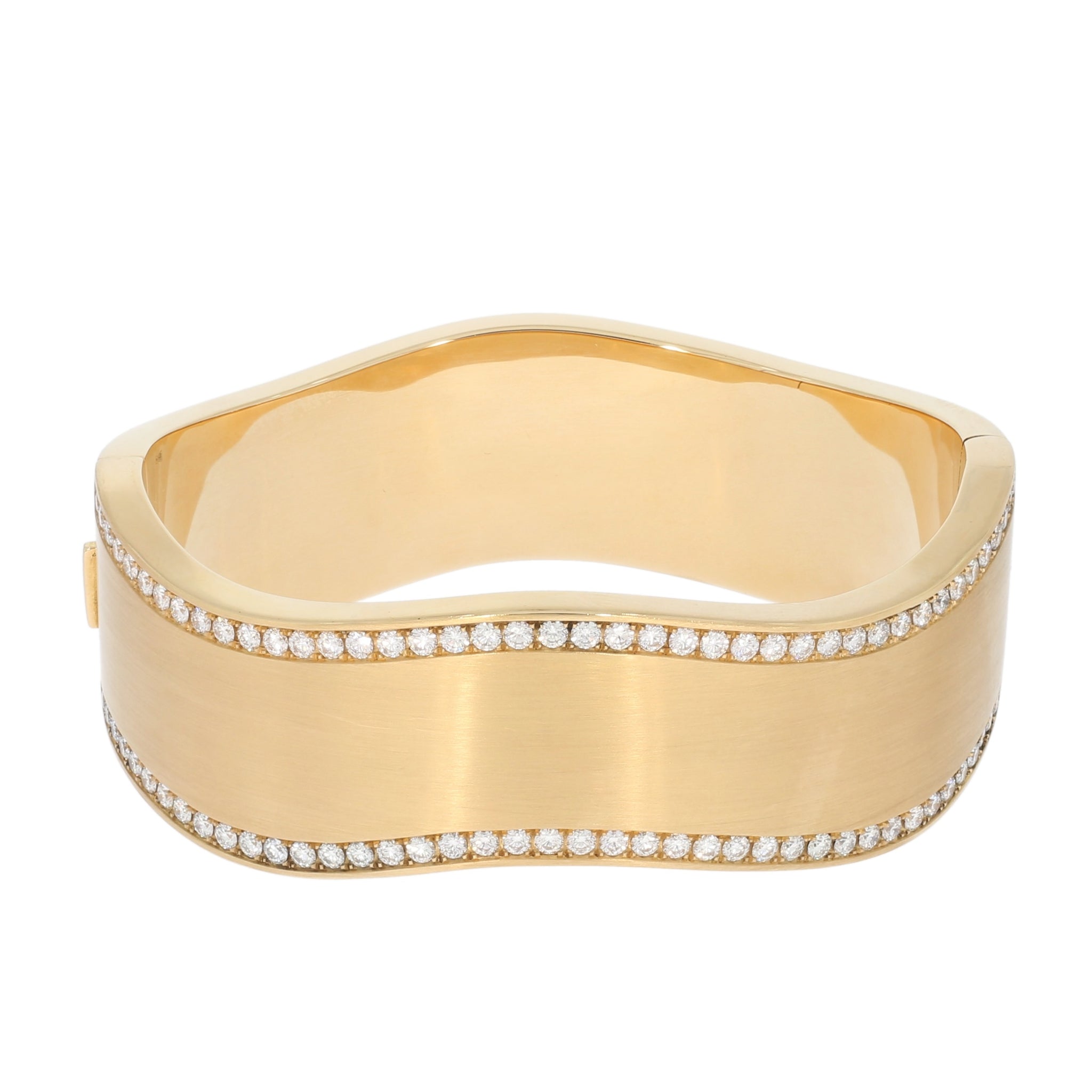 Padani Diamond Wave Bangle in 18k Yellow Gold